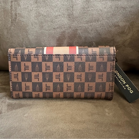 London Fog | Bags | London Fog Cognac Sophia Signature Flap Wallet ...